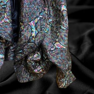Unbranded | Jackets & Coats | Vintage Rainbow Foil Embossed Black ...